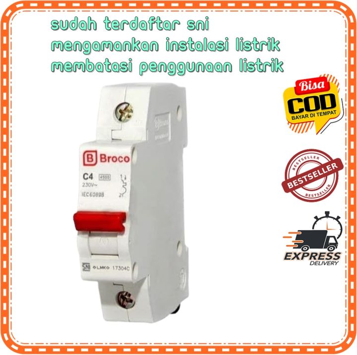 MCB BROCO Phase 1P ~o~ 2A, 4A, 20A / PENGAMAN INSTALASI LISTRIK SIKRING ...