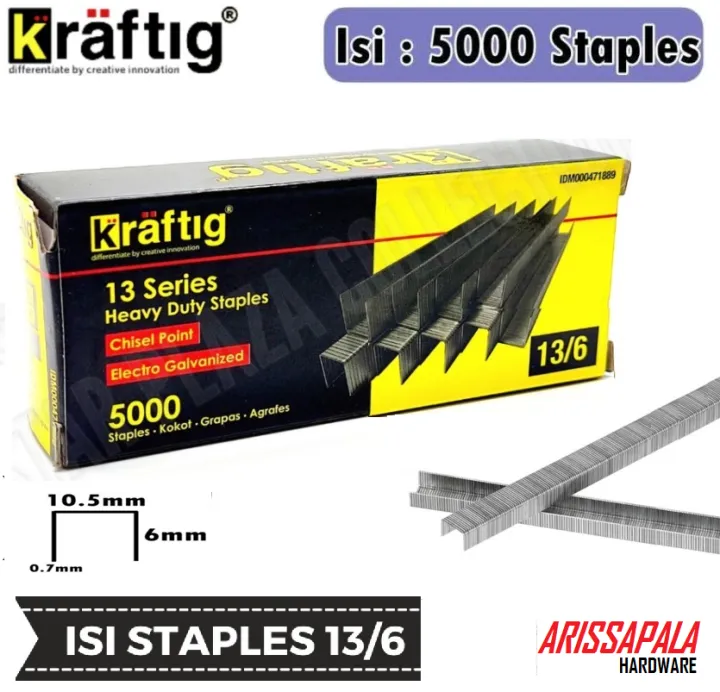 Isi Staples gun 13 6 - Steples Stapler Tembak Gun Tacker Steples Jok ...