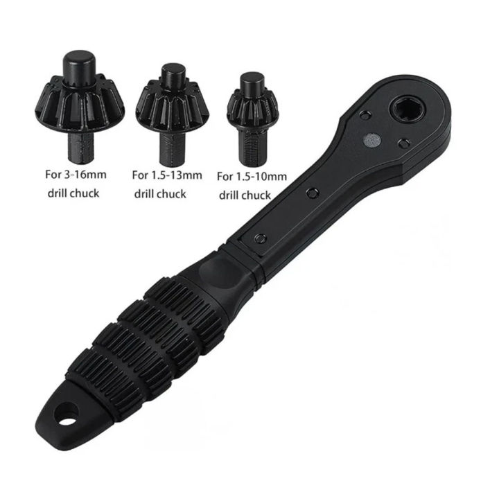 Drill Chuck Key Wrench Ratchet Spanner For Drill Press w/ 3X Chuck Tips ...