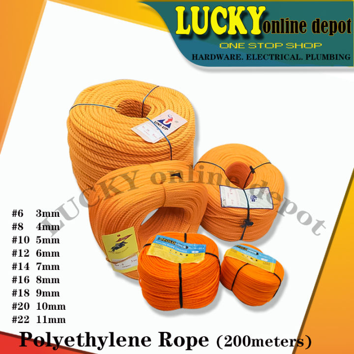 POLYETHYLINE NYLON YELLOW ROPE ( 0.5mm/1mm/1.5mm/2mm/2.5mm/3mm/4mm/5mm ...