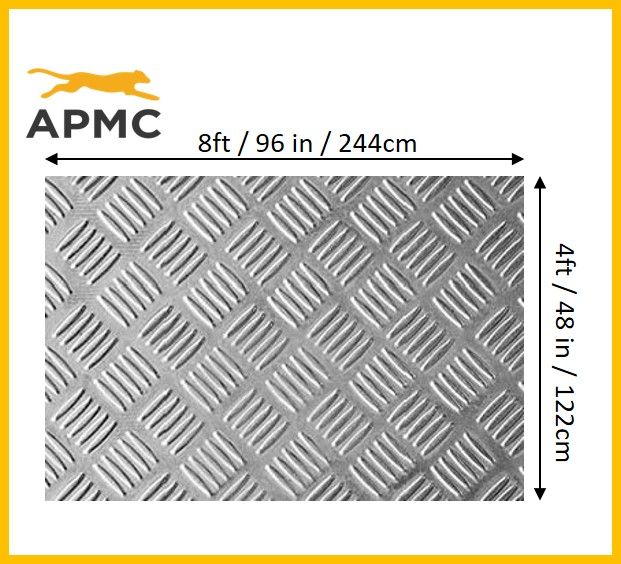 Aluminum Checkered Plates 4x8 FT (various thickness and cut sizes ...