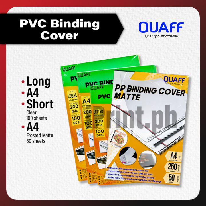 iPrint - QUAFF 200mic PVC Binding Cover Clear A4 Size / Short Size ...