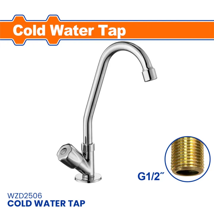 Wadfow Deck-Mounted Cold Water Tap Bonny/ Gooseneck Style Single Handle ...