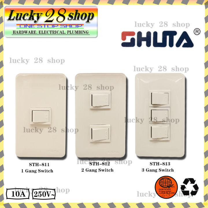 SHUTA (STH-811/STH-812/STH-813) CLASSIC SERIES WALL SWITCH WITHOUT LED ...