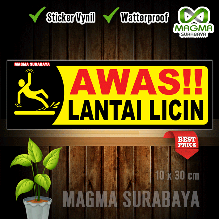 Stiker Awas lantai licin stiker | Lazada Indonesia