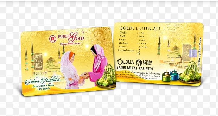 0.5 gram Public Gold Au 999.9 Gold Bar - Raya 1437H | Lazada
