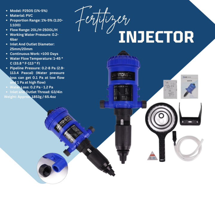 Adjustable Fertilizer Injector Dosing Pump Fertilizer Injector for Drip Irrigation Water Powered ...