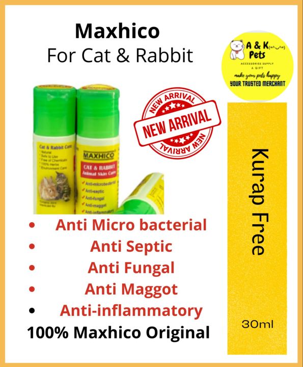 Maxhico Cat & Rabbit Medicine Kucing Arnab (Animal skin Care) 30ml ...