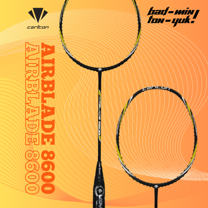 Carlton Airblade 8600 Raket Badminton original termurah free tas COD ...