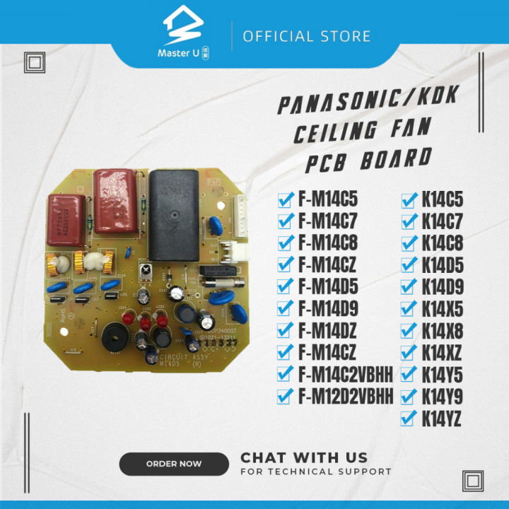 (ORIGINAL) PANASONIC / KDK CEILING FAN PCB BOARD F-M14C5/F-M14C7/F ...
