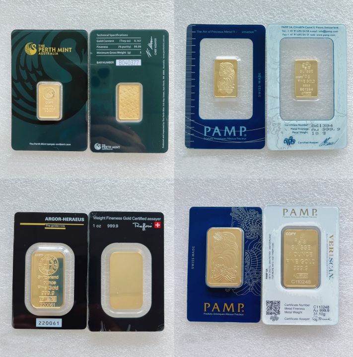 Sealed Packaging 1Oz/2.5G/5G/10G/20G/50G/100G Gold Bar (Copper Core+24K Gold Plated,Non-Magnetic ...