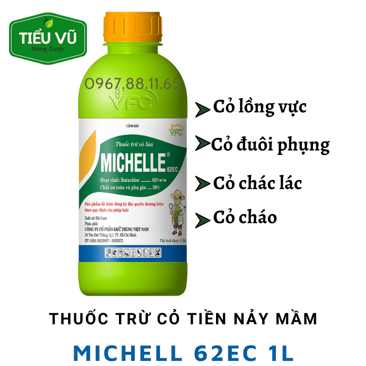 MICHELLE 62EC thuốc Diệt Mầm ,trừ cỏ chọn lọc cỏ gạo, lồng vực, cỏ cháo ...