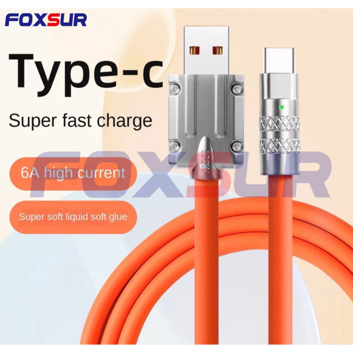 Original USB Liquid Silicone Cable Metal 6A Type C Fast Charge Cable ...