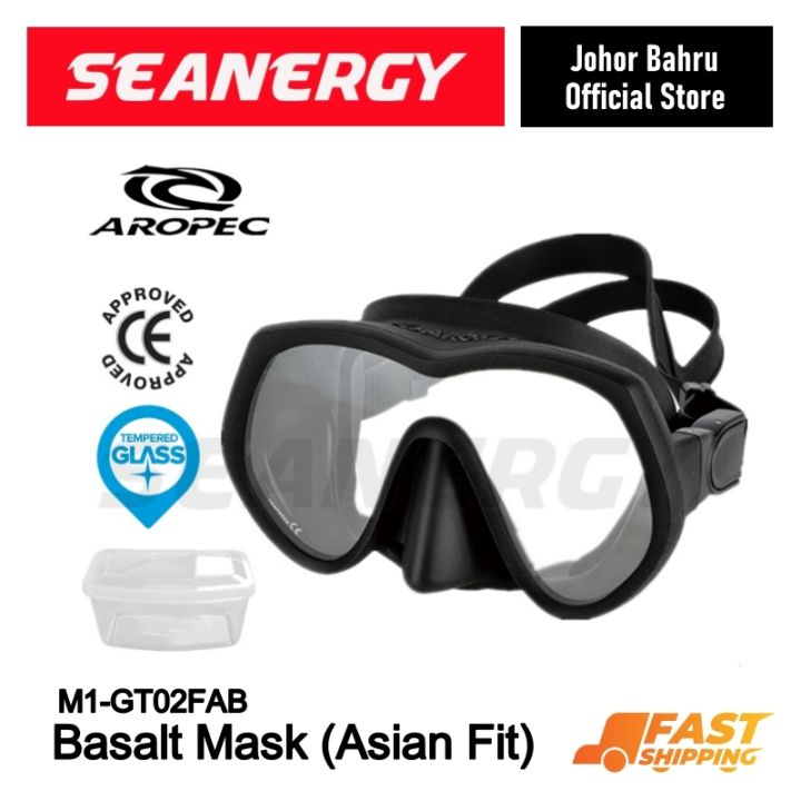 Aropec Basalt Asian Fit Frameless Scuba Diving Mask M1-GT02FAB ...
