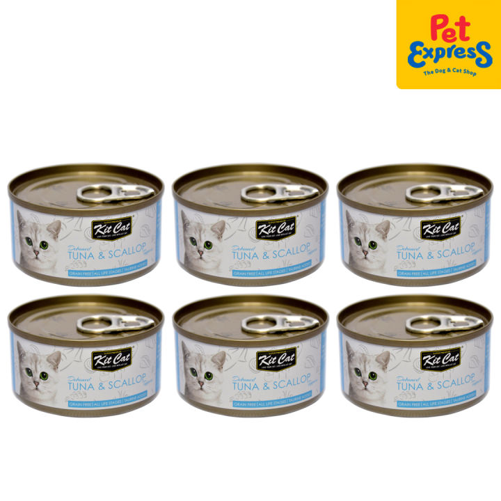 Kit Cat Deboned Tuna and Scallop Wet Cat Food 80g (6 cans) | Lazada PH