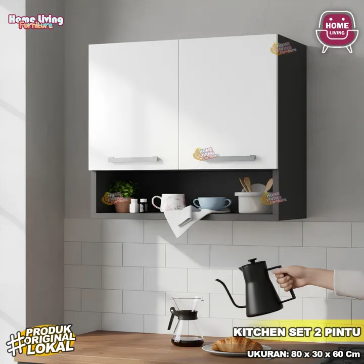 Kitchen Set Atas 2 Pintu dengan Rak Kitchen Set Minimalis Lemari ...