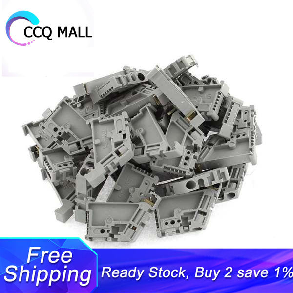 50Pcs 35mm DIN Rail Terminal Block End Stopper Mounting Clips | Lazada ...