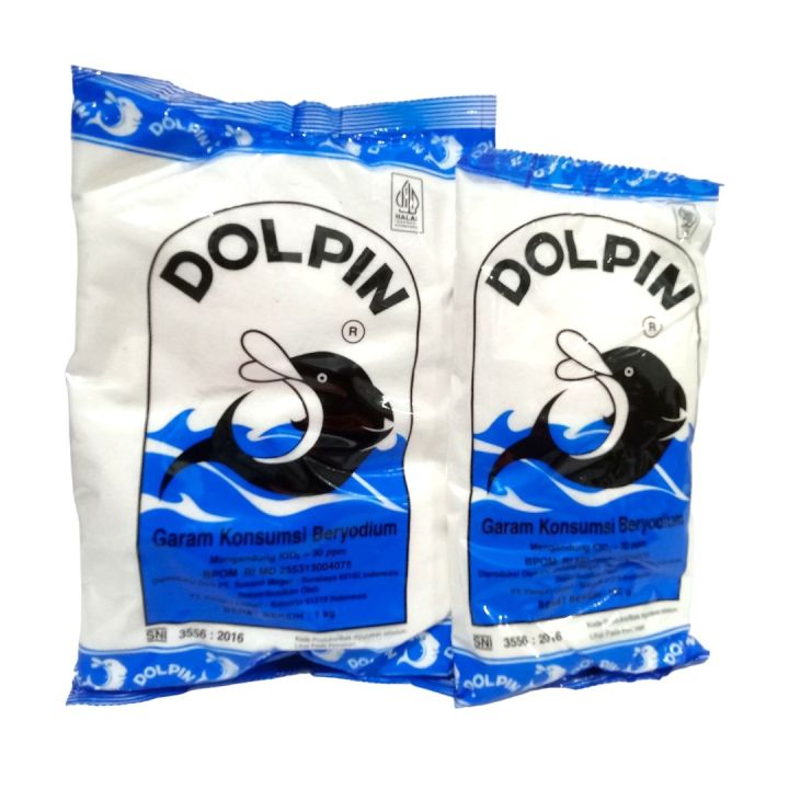 Garam dapur bubuk halus beryodium sea salt Dolphin Halal 500 gram 1 Kg ...