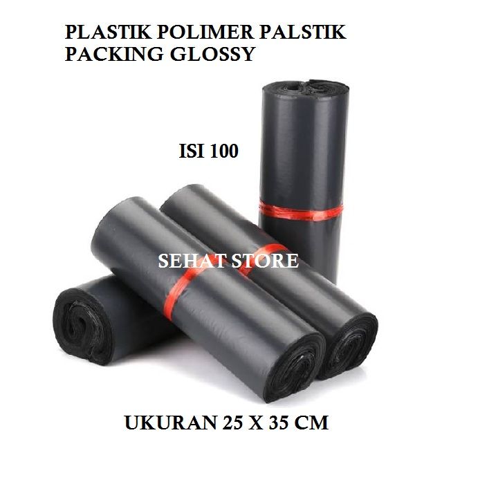 PLASTIK POLIMER PLASTIK PACKING GLOSSY ISI 100 LEMBAR UKURAN 25 X 35 CM ...
