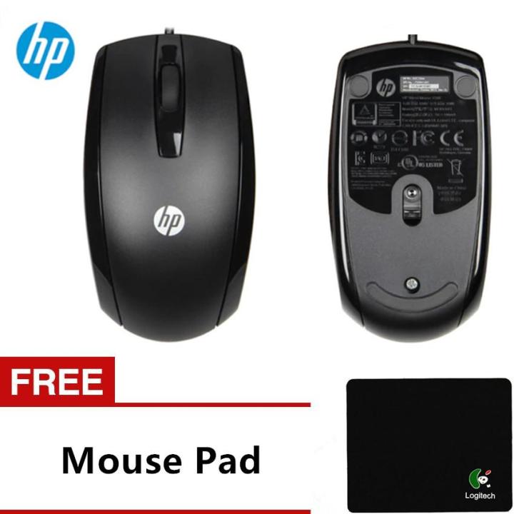 HP X500 Optical Wired USB Mouse Black 3 Buttons Windows XP Vista 7 8 10 ...