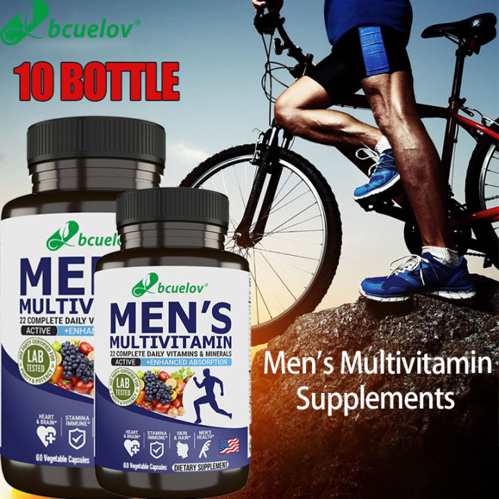 Men's Multivitamin Supplement - B12, B6, B1, Zinc, Supports Brain ...