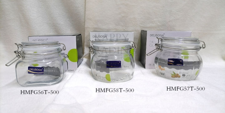 DELISOGA Canister Jar with Lid 500mL HMFG56T-500, HMFG57T-500, HMFG58T ...