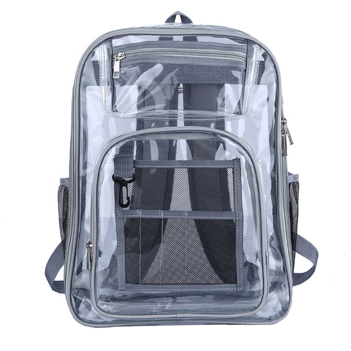 Waterproof PVC Transparent School Bag Girls Large Capacity Backpack ...