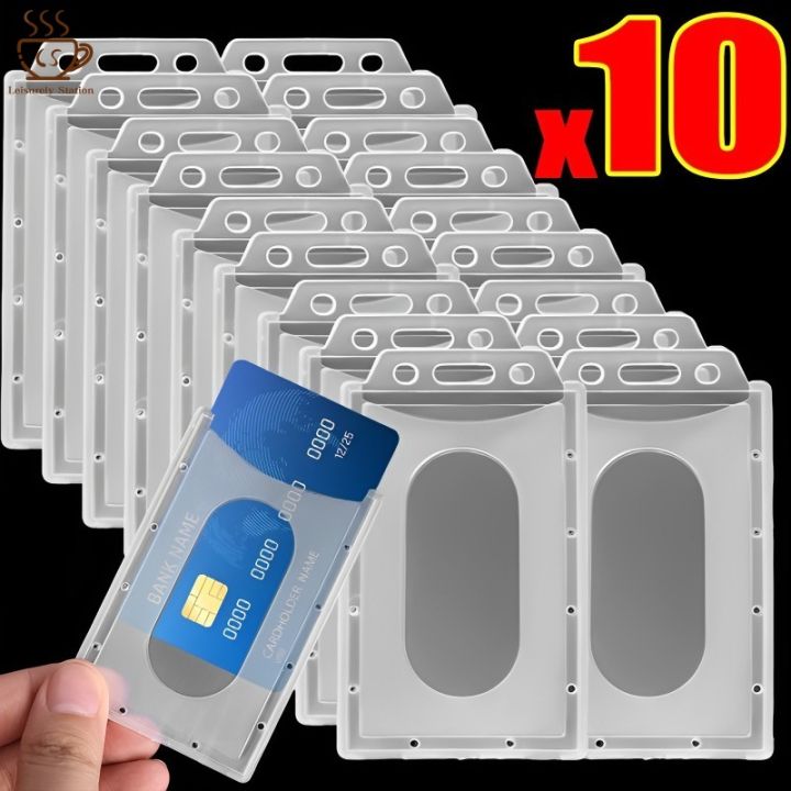 1-10Pcs Hard Plastic Transparent Card Holder Work Card Id Badge Holder ...