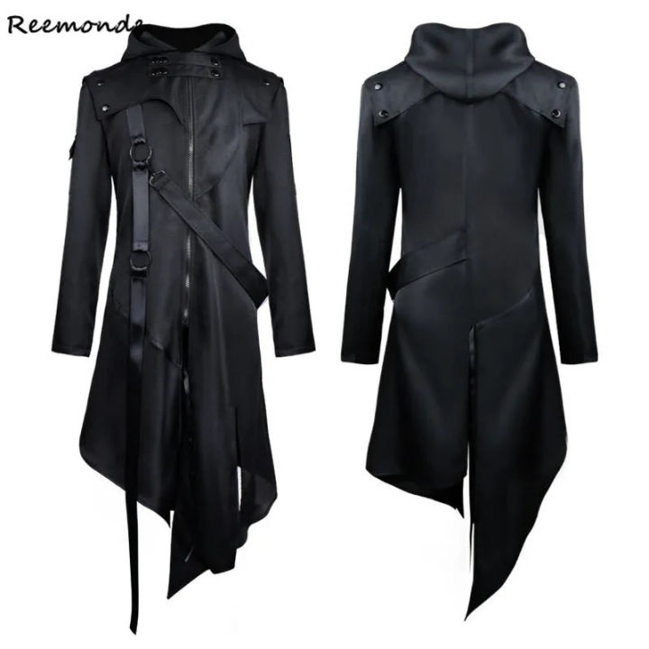 ยุคกลางเครื่องแต่งกายผู้ชายวิคตอเรียโกธิค T Rench Coat Steampunk ยาวสี ...