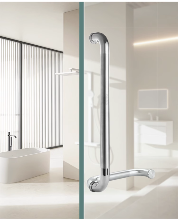 Shower Glass Door Pull Handle Shower Screen Stainless Steel Handle L ...