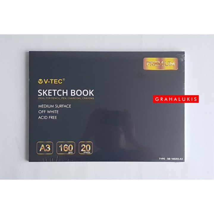 V-TEC SKETCHBOOK A3 ACID FREE 160GSM - kertas A3 160 gsm | Lazada Indonesia