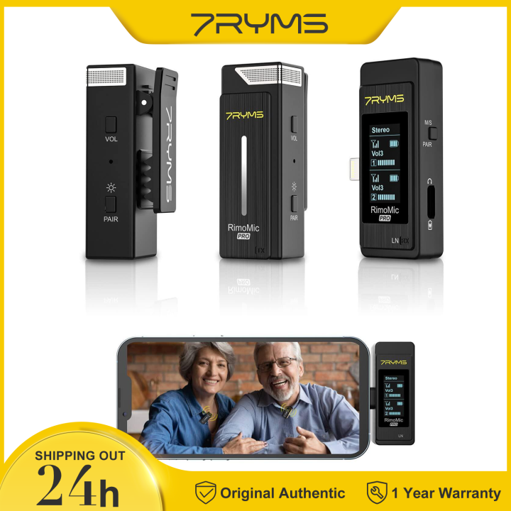 7Ryms RimoMic Pro Wireless Lavalier USB Microphone for iPhone iPad ...
