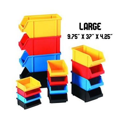 COD Large Stackable Bin Boxes Storage Organizer Supplies Tools Bin and Rack Stackable Organizer ...