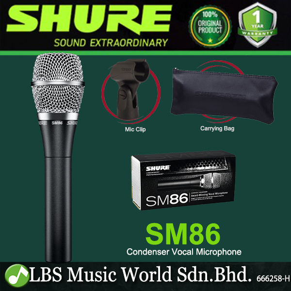 Shure SM86 Cardioid Condenser Handheld Vocal Microphone with Built in 3 ...