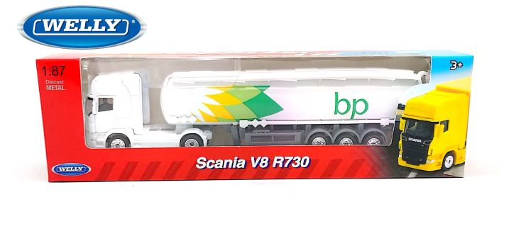 WELLY 1:87 METAL DIE CAST SCANIA V8 R730 BP OIL TANKER TRUCK (WHITE ...