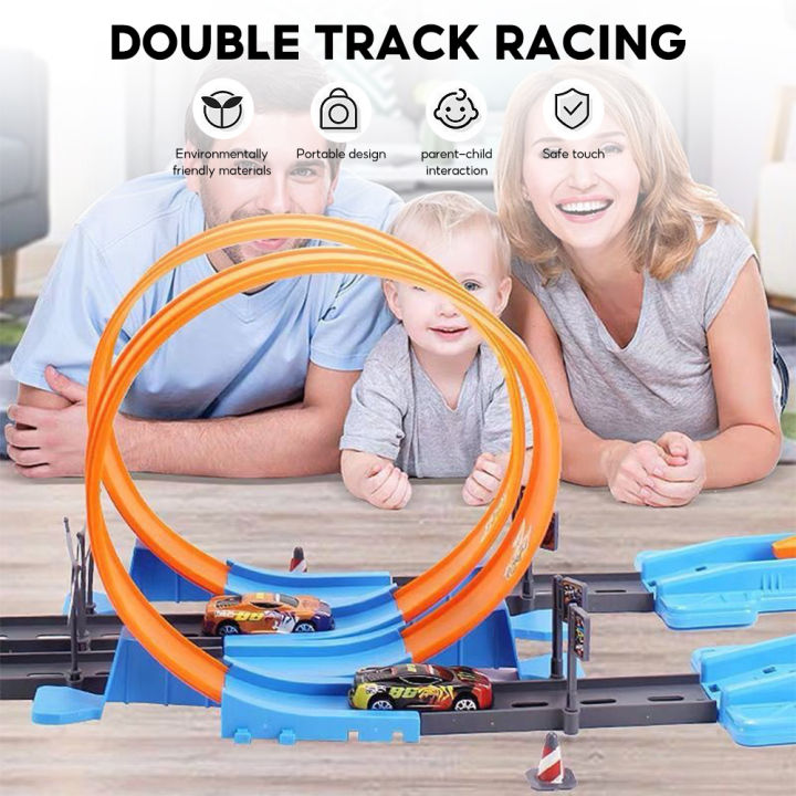 Kid Race Car 360 Degrees Track Builder Playset Toys Car Ramp Racer Toy ...