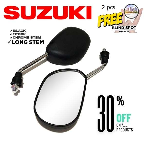 SUZUKI Shogun 110 SIDE MIRROR CHROME LONG STEM Motorcycle stock side ...