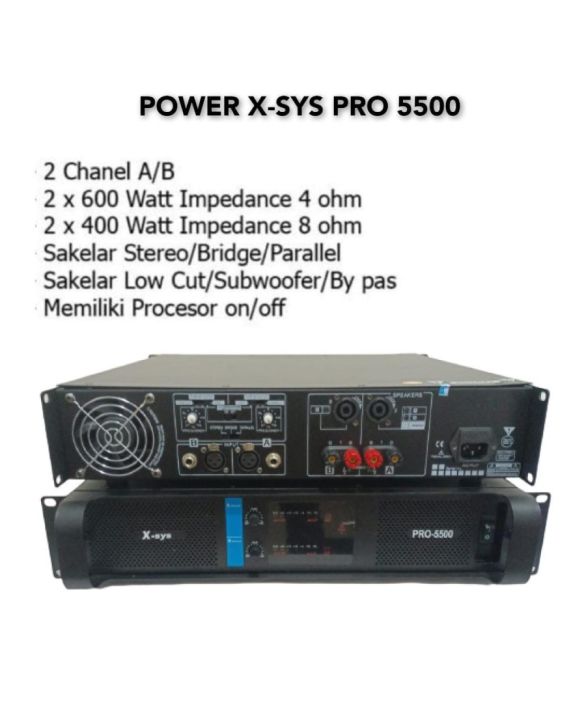 POWER X-SYS 2 CHANNEL PRO 5500 PROFESSIONAL POWER AUDIO | Lazada Indonesia