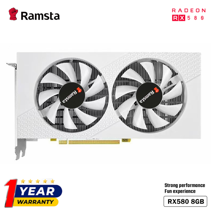 RAMSTA RX550 4GB / RX580 8GB Graphics Card GDDR5 256Bit Computer GPU ...