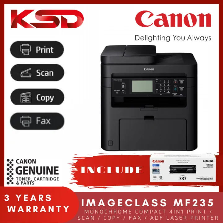 CANON imageCLASS MF235 Monochrome Compact 4in1 Print / Scan / Copy ...