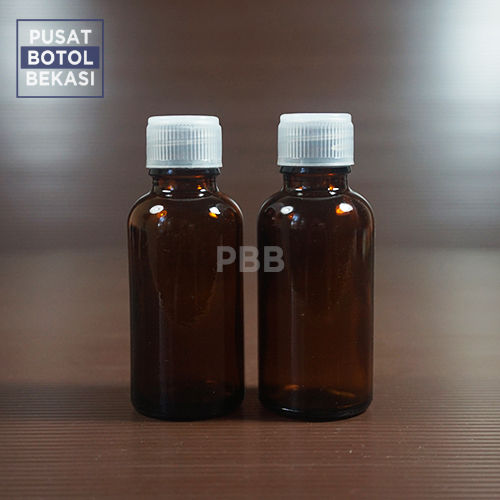BOTOL KACA 30ML TEBAL COKLAT ULIR NATURAL / BENING ( ISI 50 PCS ...