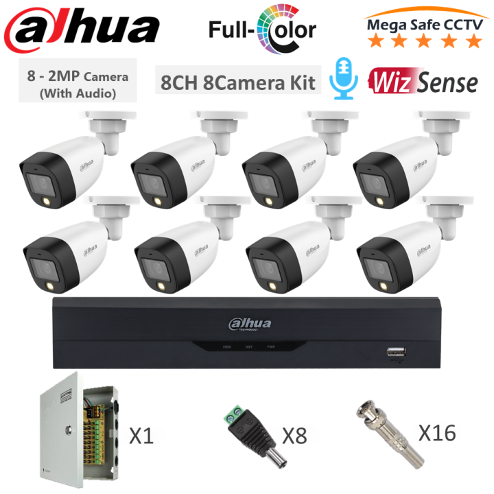 Dahua 2CH / 4CH / 6CH / 8CH Full-color AcuSense 2MP CCTV Package 1080P ...