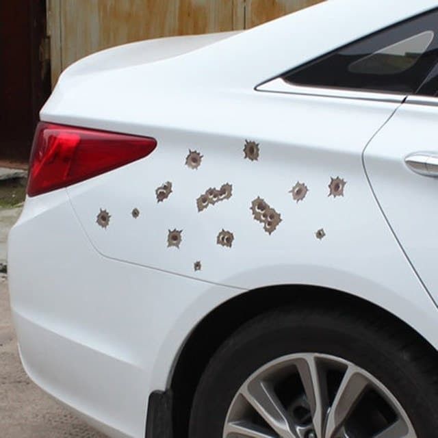 Stiker Mobil 3D Bekas lubang tembakan peluru Sticker aksesoris ...