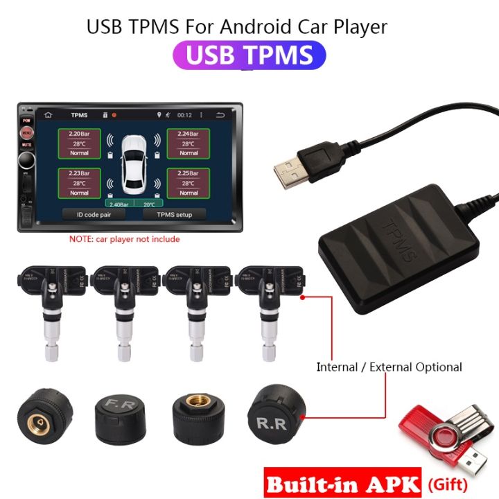 (Internal/External) Manlubao TY05A/TY06A USB Android TPMS Tire Pressure Monitoring System ...