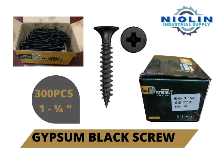 1 Box Drywall Black Screw 1-1/4 inch or 32mm ( Approx: 300pcs / box ...