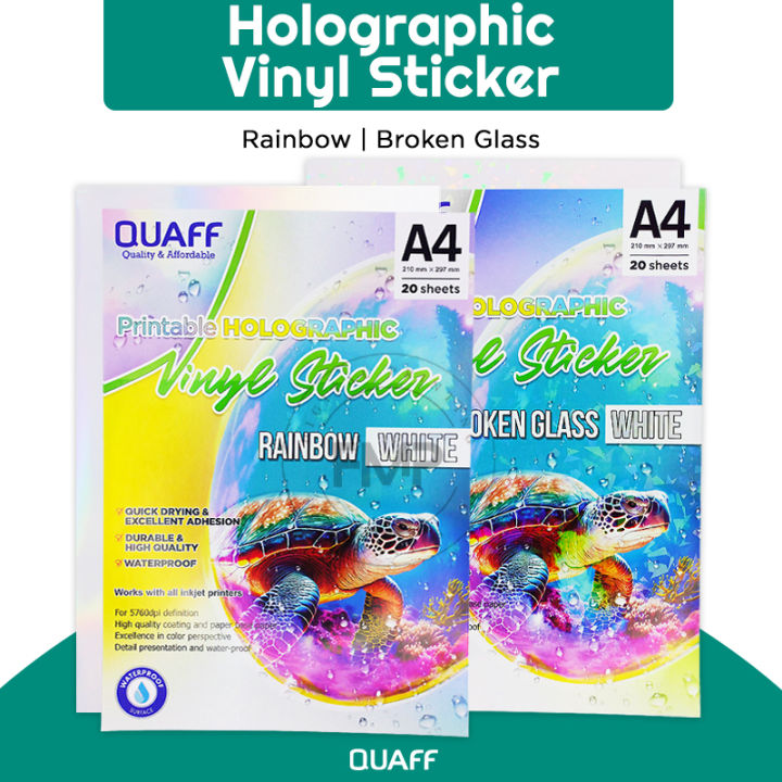 FMP A4 Size QUAFF Printable Hologram Vinyl Inkjet Sticker Waterproof ...