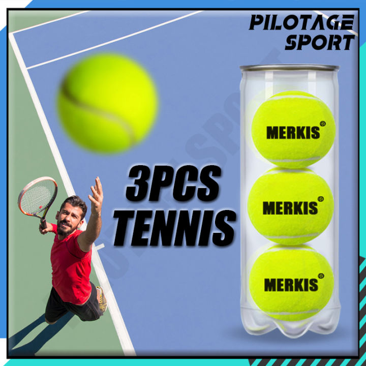 Wilson/Merkis 3pcs Tennis Ball Durable Elasticity Round Training ...