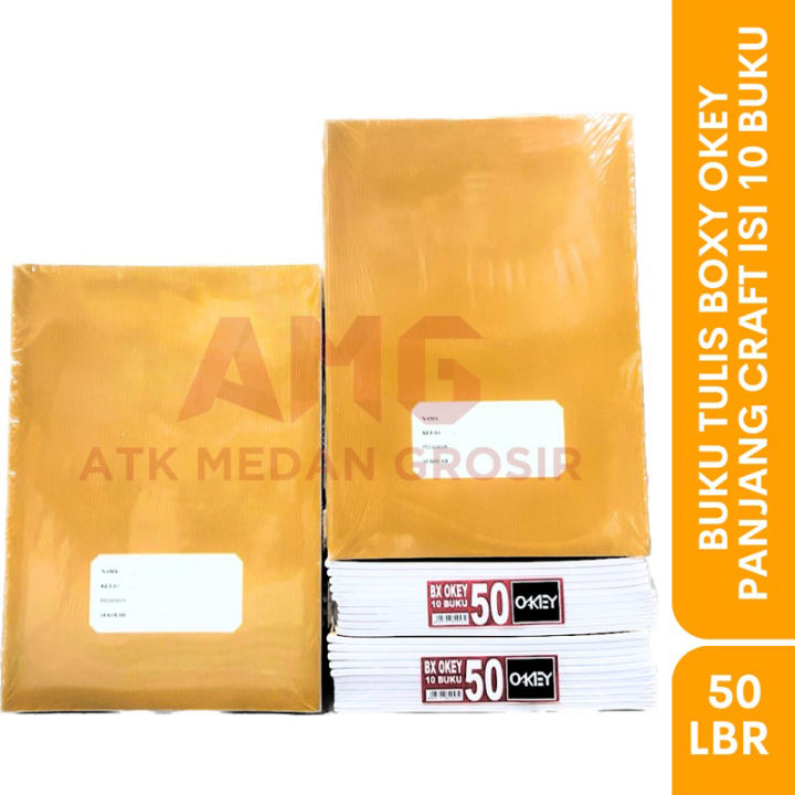 BUKU TULIS PANJANG BOXY OKEY 50 LEMBAR ISI 10 BUKU | Lazada Indonesia