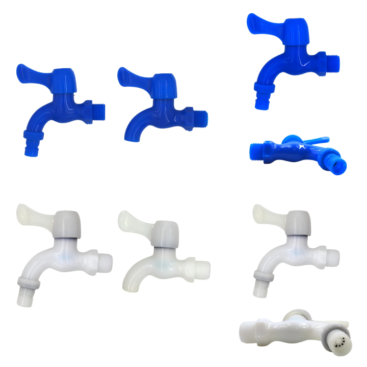 PVC Faucet (Plain Bibb and w/ Hose Bibb) Plastic Faucet / Gripo White ...