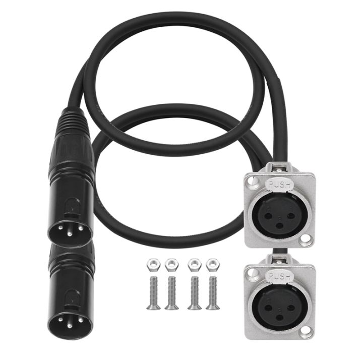 XLR Male to Female for Patch Panel, 2 Pack XLR Pass Through Cable,Stage ...